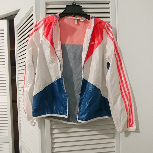 adidas | Jackets & Coats | New Adidas Neo Colorblock Neon Windbreaker ...